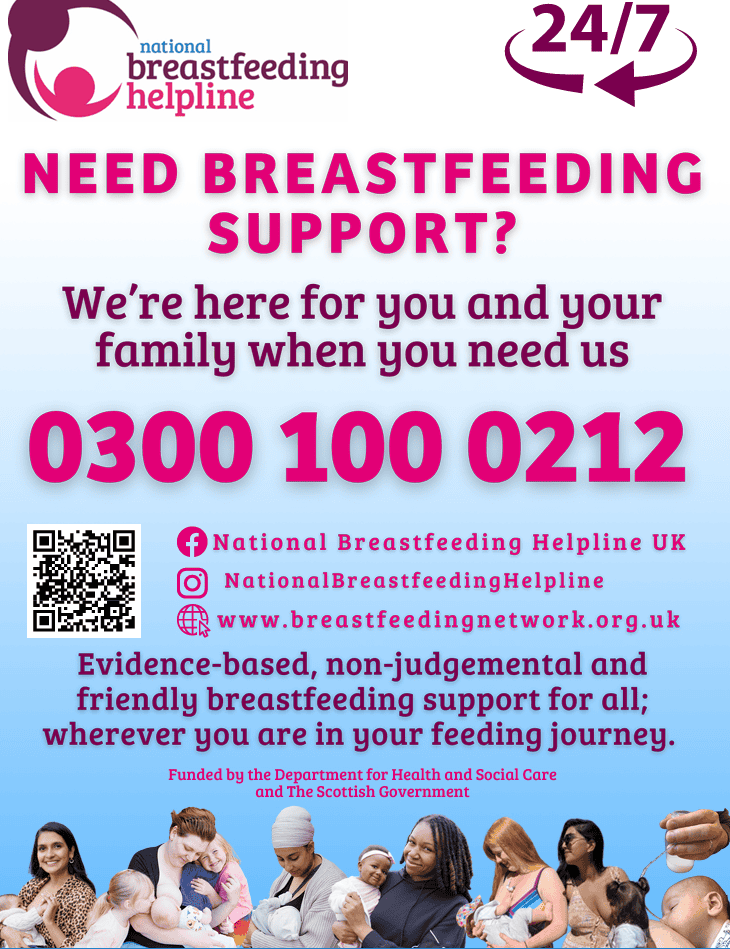 A4 National Breastfeeding Helpline Poster - The Breastfeeding Network